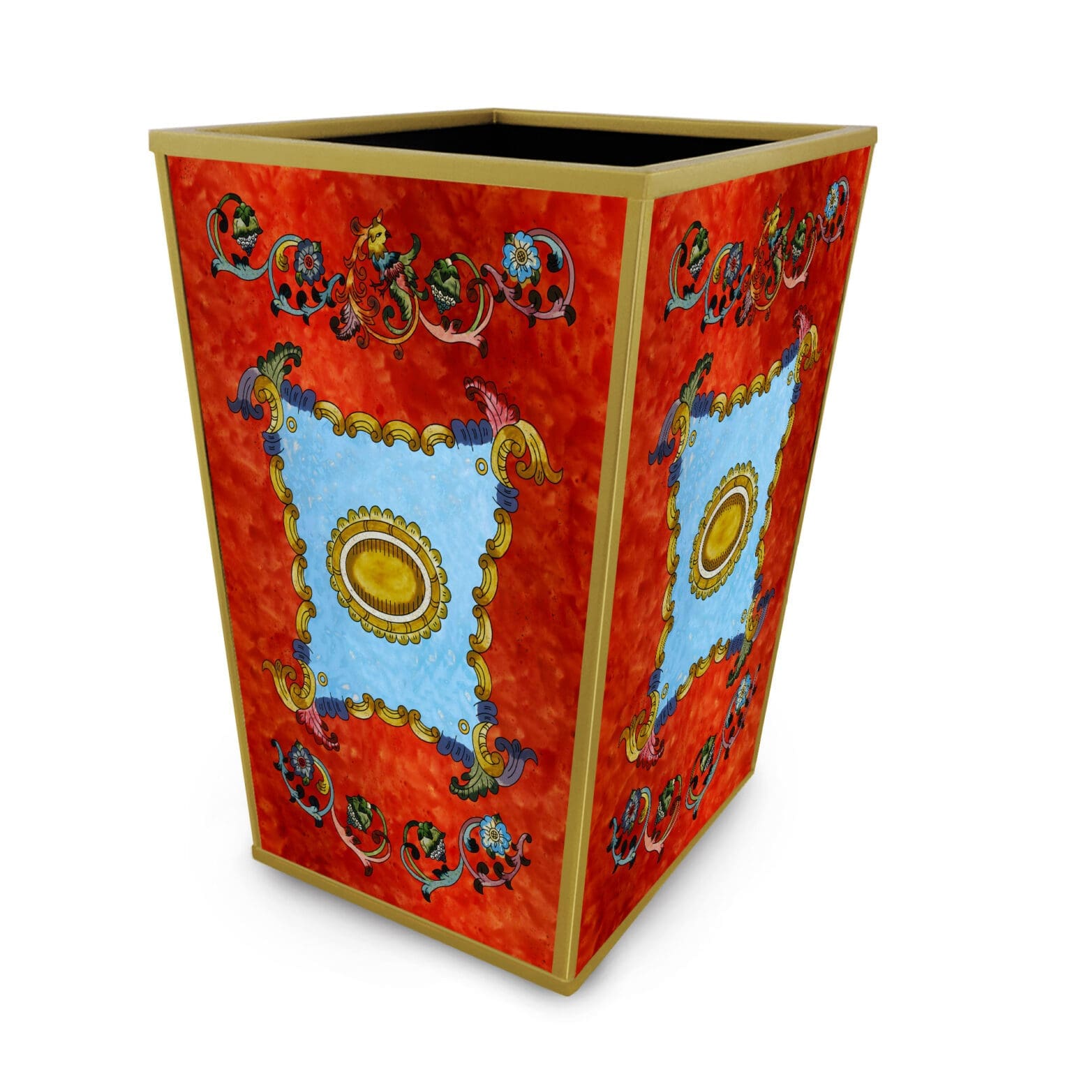 Decorative kitchen trash can - Traditional Italian Style with Flowers ...